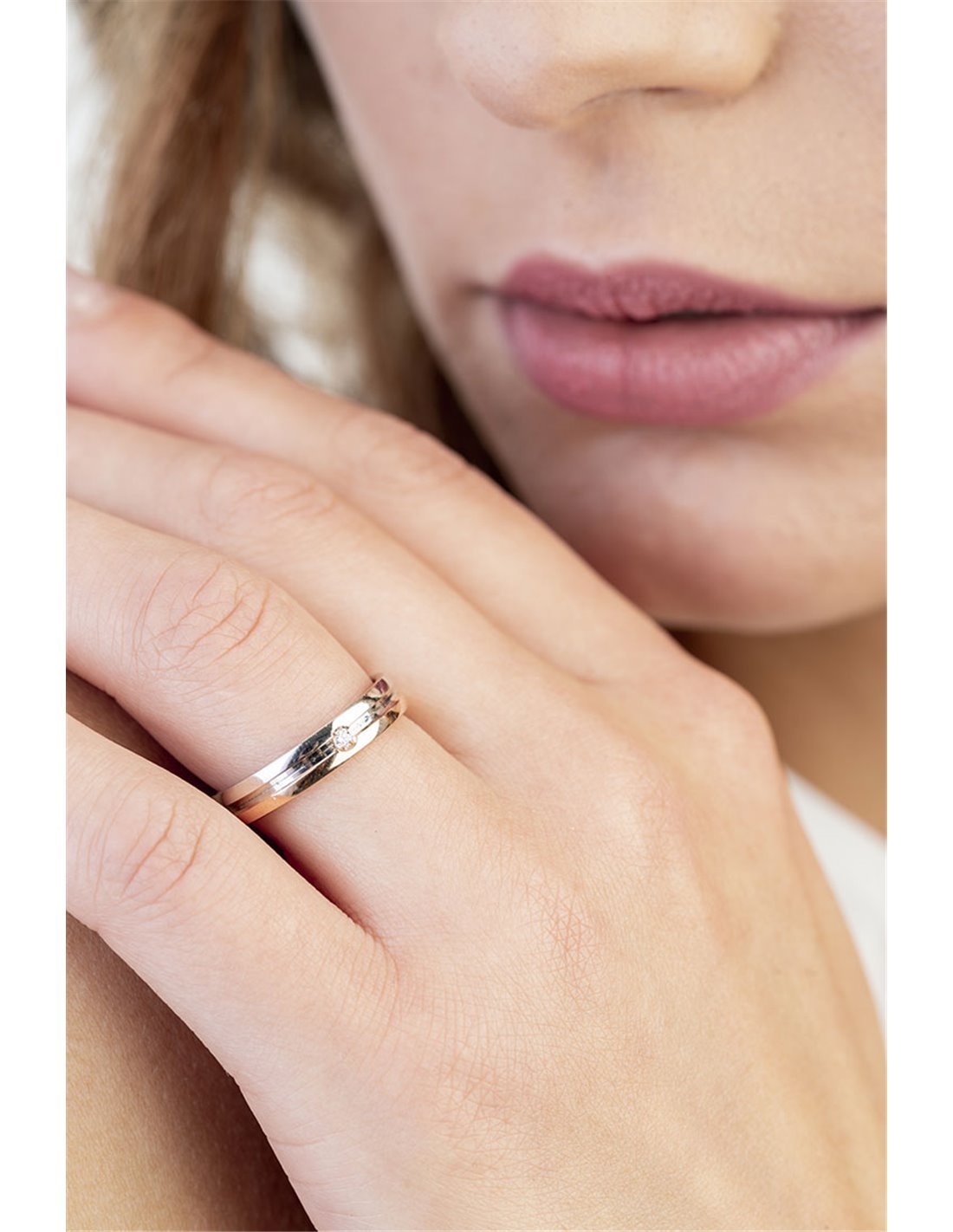 Ehering aus Weißgold mit Diamant FAD140BR - GioielleriaLucchese.it