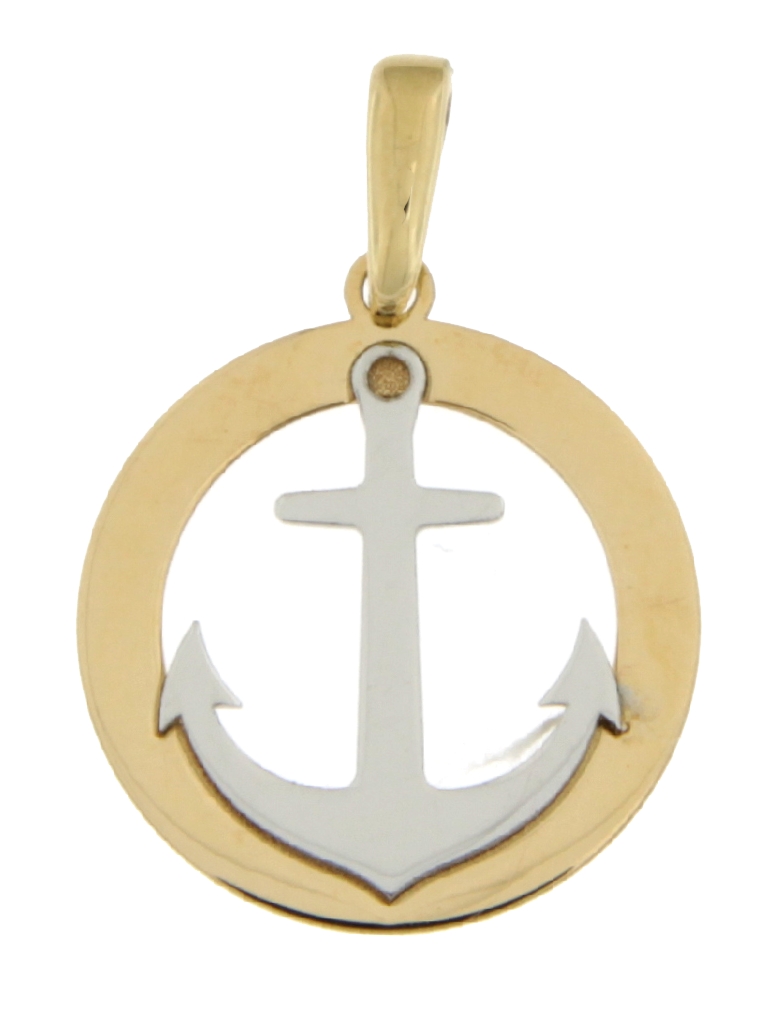 Anker-Anhänger Gelb-Weißgold GL101096 - GioielleriaLucchese.it